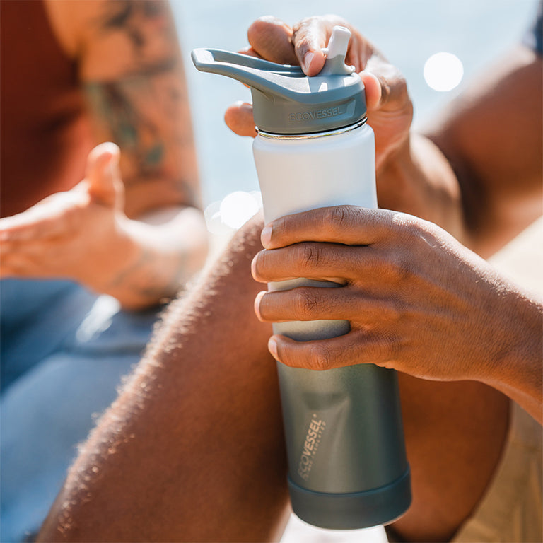 Insulated Straw Water Bottle - Reusable Stainless Steel Bottle with ...